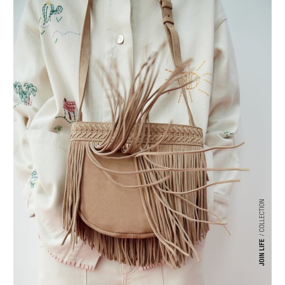 Zara | Bags | Zara Fringed Split Leather Crossbody Bag | Poshmark